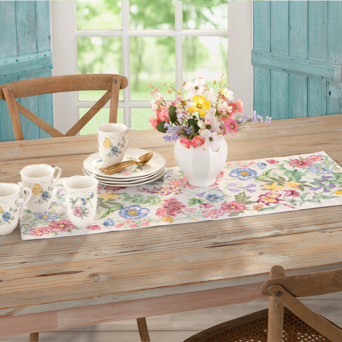 Butterfly Meadow Garden Embroidered Centerpiece Table Runner – Lenox ...
