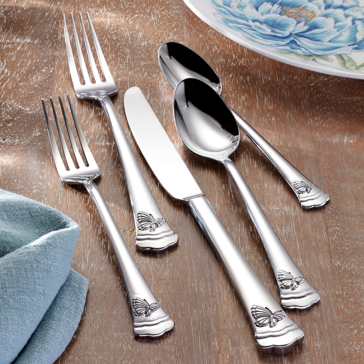 Butterfly Meadow II Mirror 65 Piece Flatware Set – Lenox Corporation