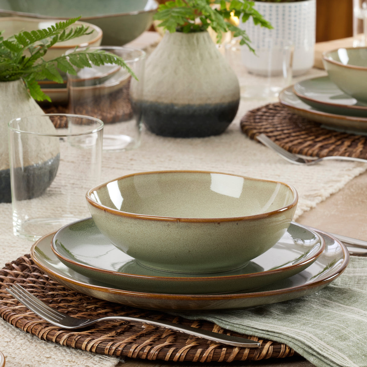 Organic Shades Sage Green 12-Piece Dinnerware Set – Lenox Corporation