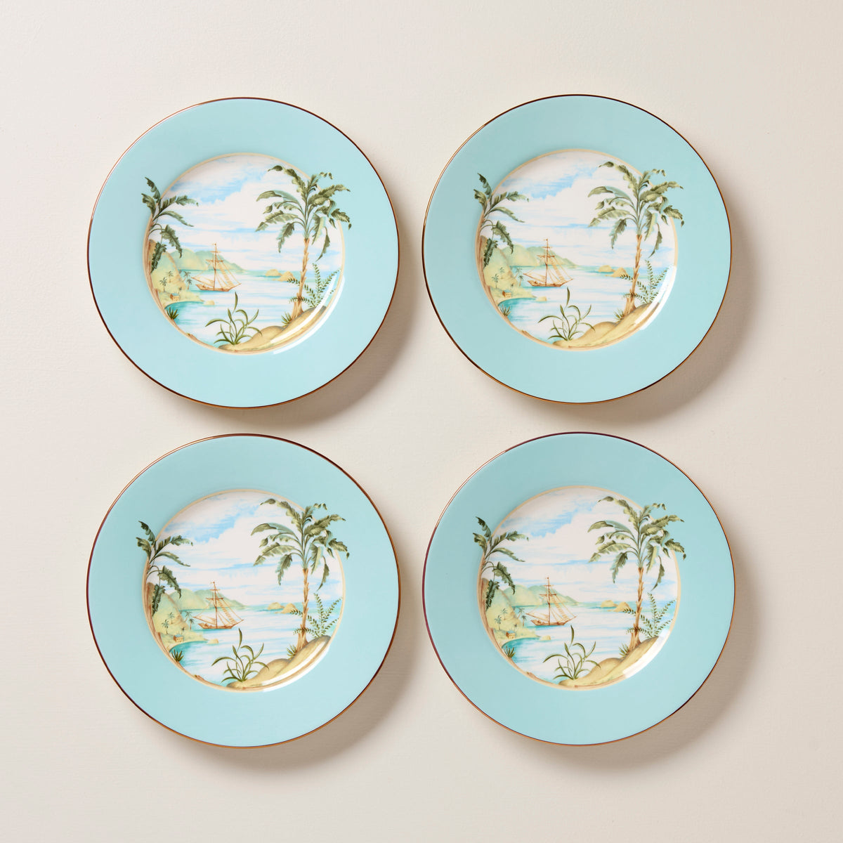 British Colonial Tradewind Accent Plates, Set of 4 – Lenox Corporation