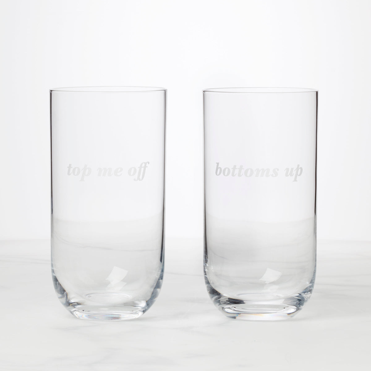 Bottoms Up & Top Me Off Highball Glasses, Set of 2 – Lenox Corporation
