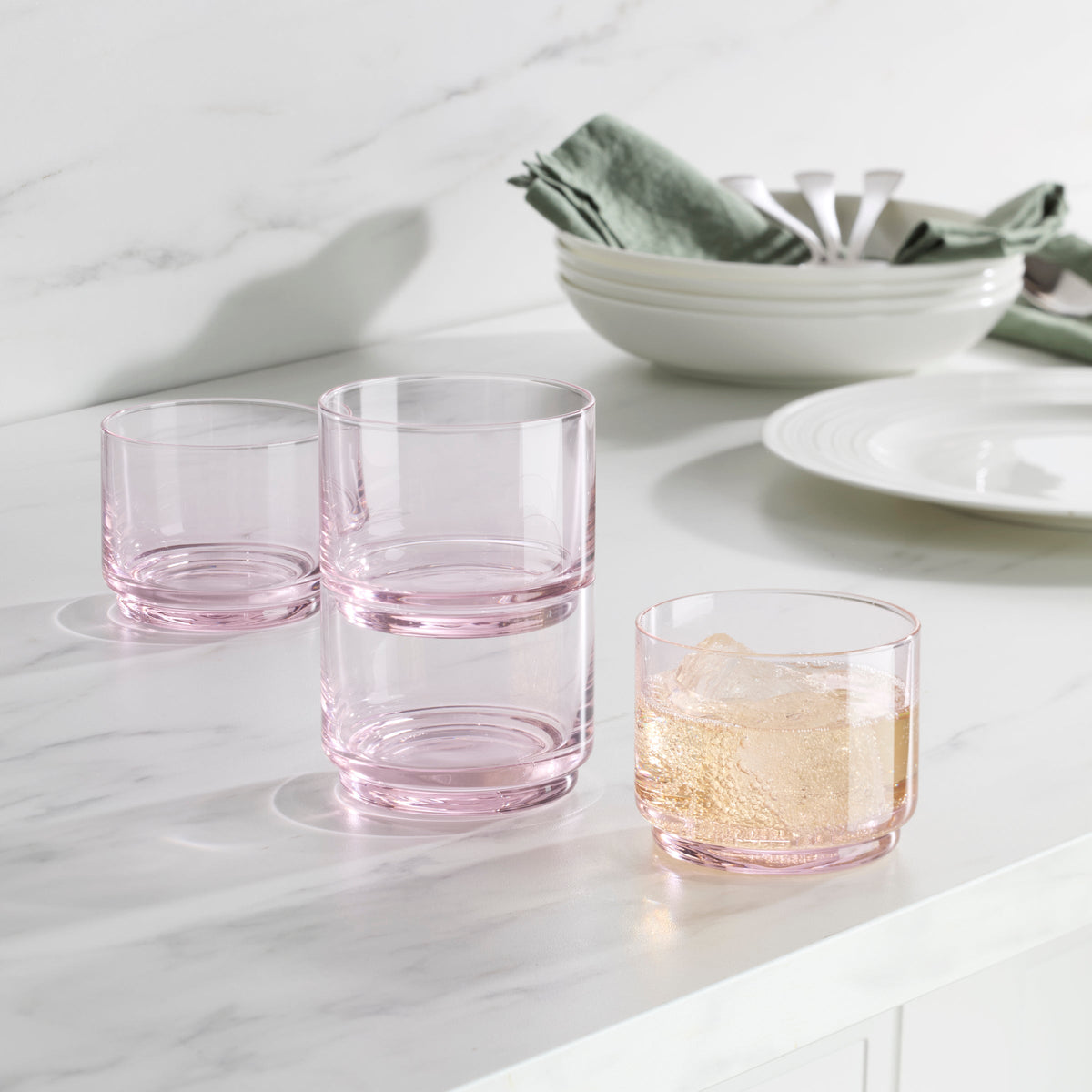 Tuscany Stackable Blush Short Glasses, Set of 4 – Lenox Corporation