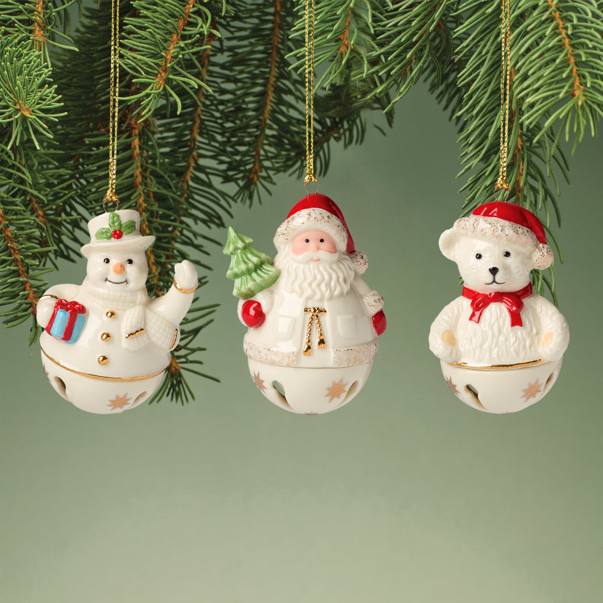 Jingle Bell Ornaments, Set of 3 – Lenox Corporation
