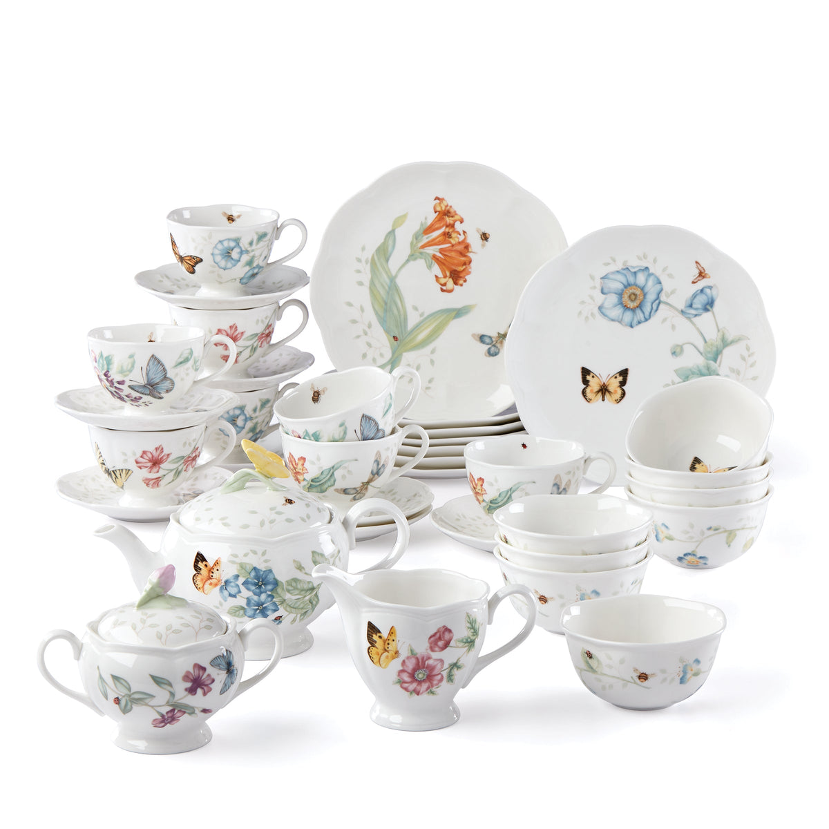 Butterfly Meadow 37-Piece Dessert & Tea Set – Lenox Corporation