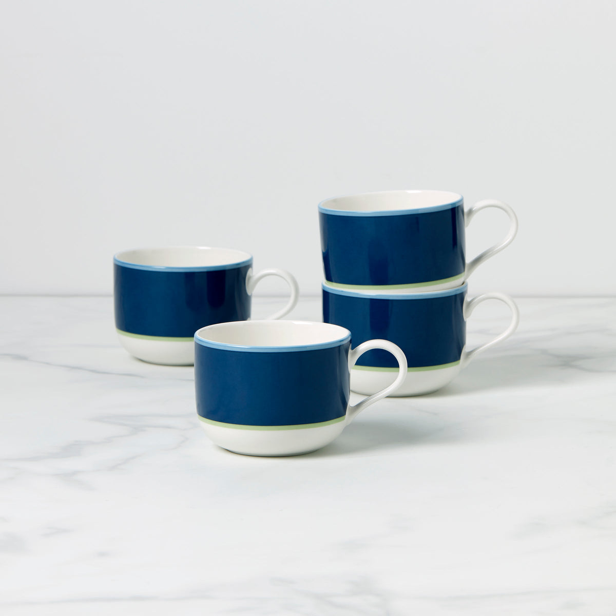 Make It Pop Navy & Green Mugs, Set of 4 – Lenox Corporation