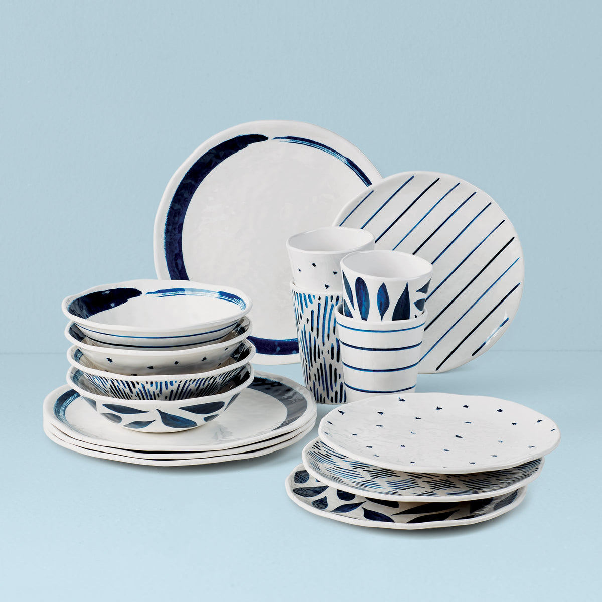 Blue Bay Melamine 16-Piece Dinnerware Set – Lenox Corporation